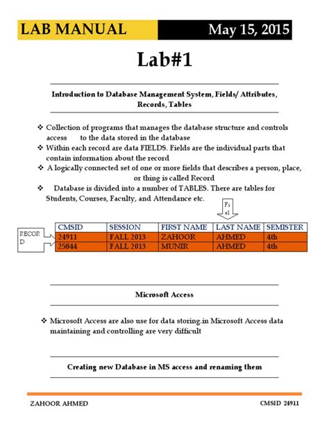 Idb Lab 1 Pdf Microsoft Access Databases