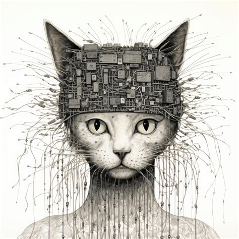 Premium Photo A Massive Cat Supercomputer Made Of Circuits Balanced