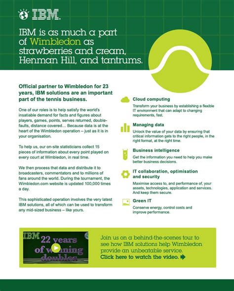 Ibm And Wimbledon Email Design Email Campaign Create Awareness Email