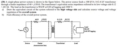 Solved A Single Phase Power System Is Shown In The Chegg Com