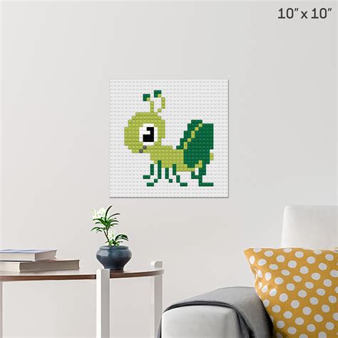 Grasshopper Pixel Art Wall Poster Build Your Own With Bricks Brik