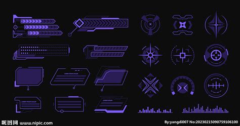 科幻科技ui界面矢量素材设计图 图标按钮 Web界面设计设计图库昵图网