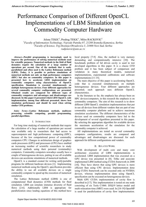 PDF Performance Comparison Of Different OpenCL Implementations Of LBM