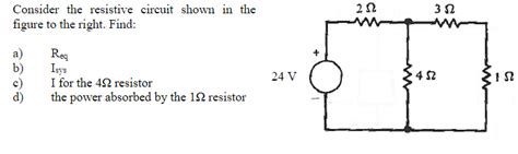 Solved Consider The Resistive Circuit Shown In The Figure To Chegg Com