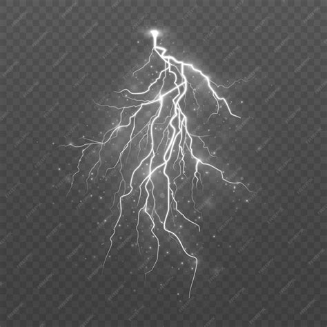 Premium Vector Realistic Thunderstorm And Lightning The Effect Of