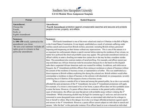 Cj 112 Module Three Assignment 4th Amedment 2 Cj 112 Module Three
