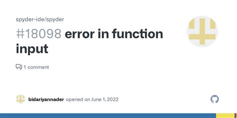 Error In Function Input Issue Spyder Ide Spyder GitHub
