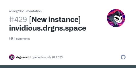 New Instance Invidiousdrgnsspace · Issue 429 · Iv Orgdocumentation · Github