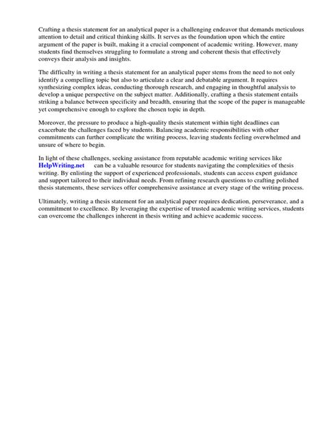 Thesis Statement In An Analytical Paper Pdf Essays Thesis