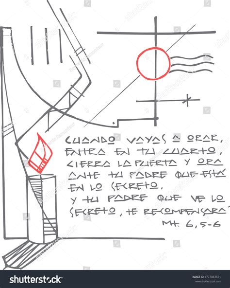 Símbolos cristianos y una frase bíblica vector de stock libre de