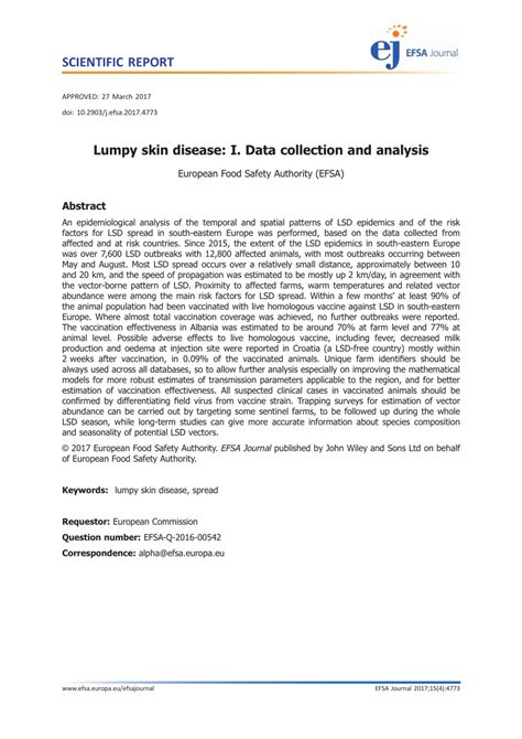 Pdf Lumpy Skin Disease Ii Data Collection And Analysis