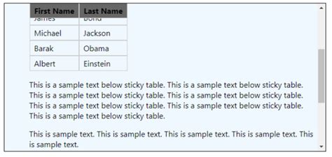 Freezing Row And Column In Html Table Using Css Blogs Perficient