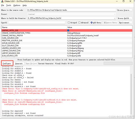 Osg安装编译第三方完整详细过程。 Libtifftif Configvchdoes Not Existosg编译安装 Csdn博客