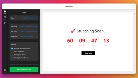build a html countdown timer with a no code generator