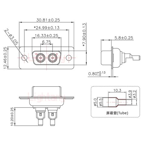 2W2公焊线式 光孔 射频同轴50欧姆 亮泰