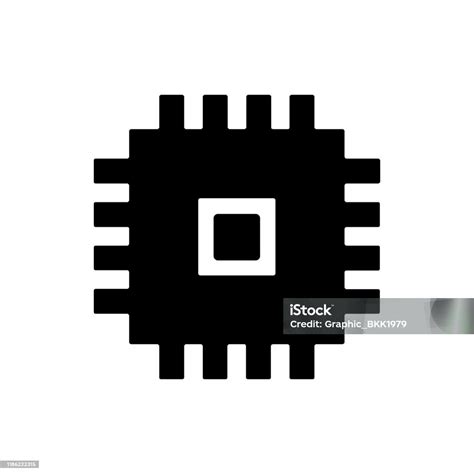 Black Microprocessor Symbol For Banner General Design Print And