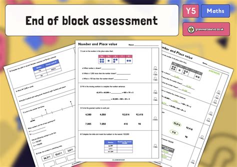 Year 5 Place Value End Of Block Assessment Grammarsaurus