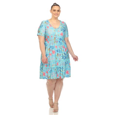 Floral Short Sleeve Knee Length Dress Plus Dressbarn