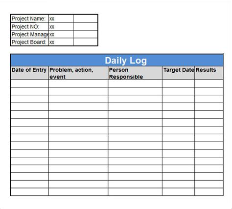 Free Excel Logbook Template Printable Templates