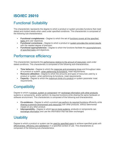Software Quality Assurance ISO IEC 25010 ISO IEC 25010 Functional Suitability This