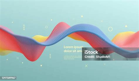 Sfondo Ondulato 3d Array Con Particelle Emesse Dinamiche Unonda Formata