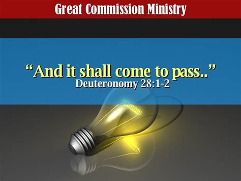 And It Shall Come To Pass
