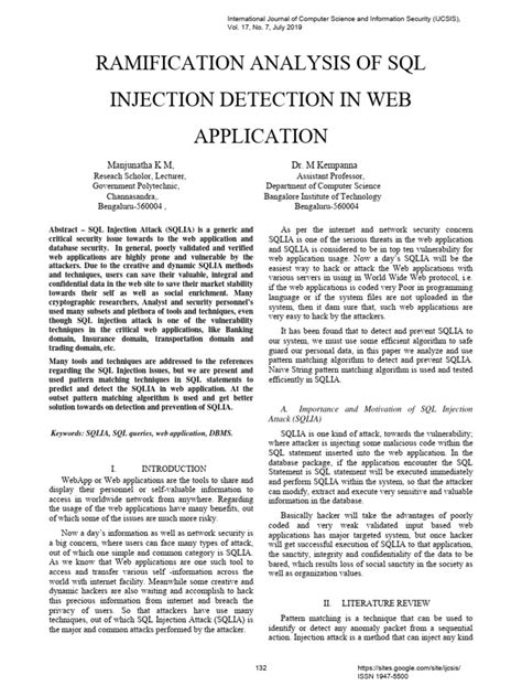 RamificationAnalysisOfSQL InjectionD | PDF | Databases | World Wide Web