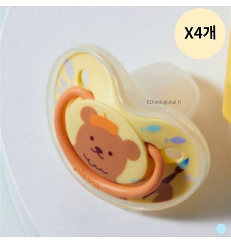 더블하트 아기 노리개젖꼭지 쪽쪽이 옐로우베어 M 티몬