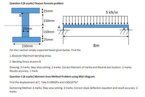 solved flexure formula problemfor the i section simply