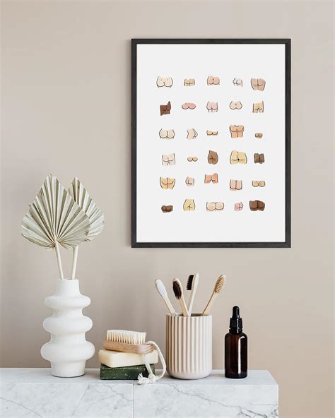 Dashuaibi Funny Bathroom Art Funny Bathroom Decor Butts Collage Cute