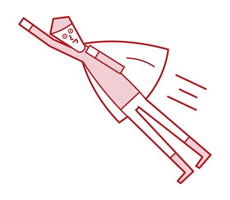 하늘을 날고 있는 사람남성의 일러스트 무료 일러스트 소재집 Kukukeke