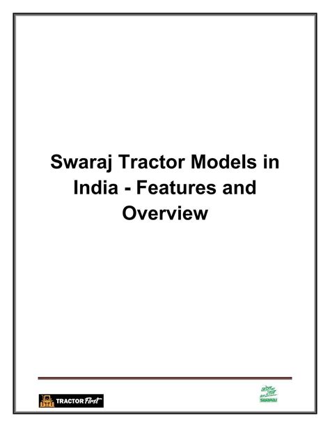 Swaraj Tractor Models In India Features And Overview By Sanvendra Issuu