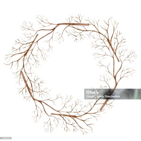 인사말 카드 디자인 초대장 배너 인쇄를위한 나무와 수채화 할로윈 Wrteath 디자인 또는 배경을 위한 홀리데이 프린트 마녀에 대한 스톡 벡터 아트 및 기타 이미지 Istock