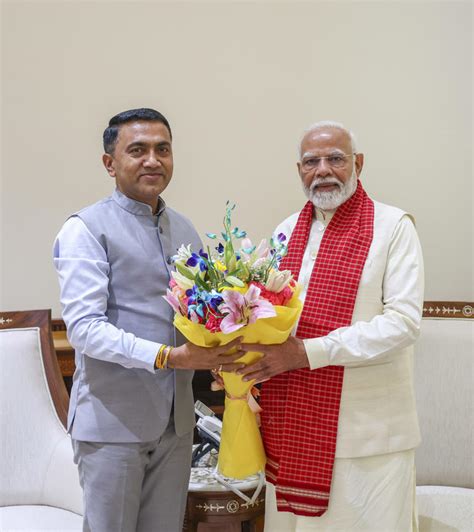 Cm Sawant Meets Pm Seeks Guidance To Build Viksit Goa