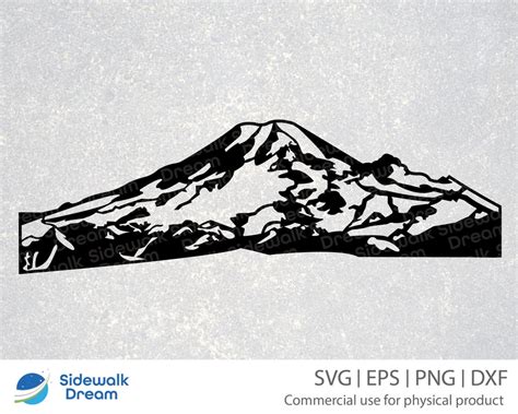Mt Rainier Svg Mount Rainier Svg Mount Rainier Svg Outline Etsy