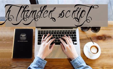 h74 thunder script font