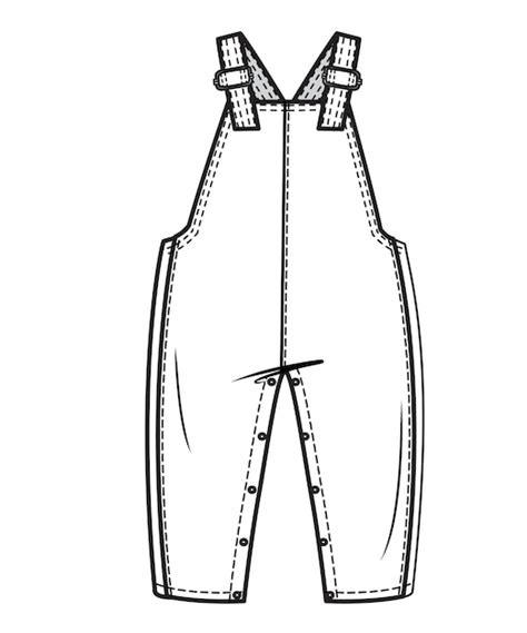 Dessin Et Illustration De La Conception De Dungarees Vecteur Premium