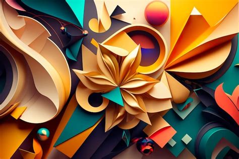 Premium Photo Geometric Overlapping Background Abstract Geometric Shape Generative Ai