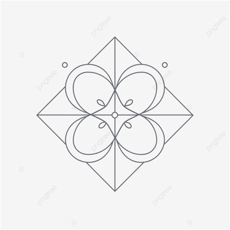 Triangle Design With A Few Lines Showing An Intersecting Point And A Flower Vector Lineal Icon