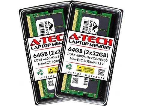 A Tech 64GB Kit 2 X 32GB DDR5 4800MHz SODIMM PC5 38400 Non ECC