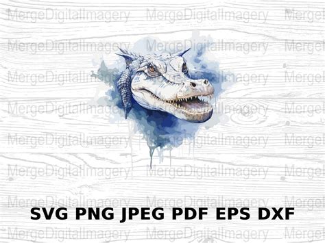 Watercolor Alligator Emerging Svg Png Jpeg Pdf Dfx Eps Etsy