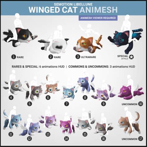 Second Life Marketplace Semotion Libellune Winged Cat Animesh Special
