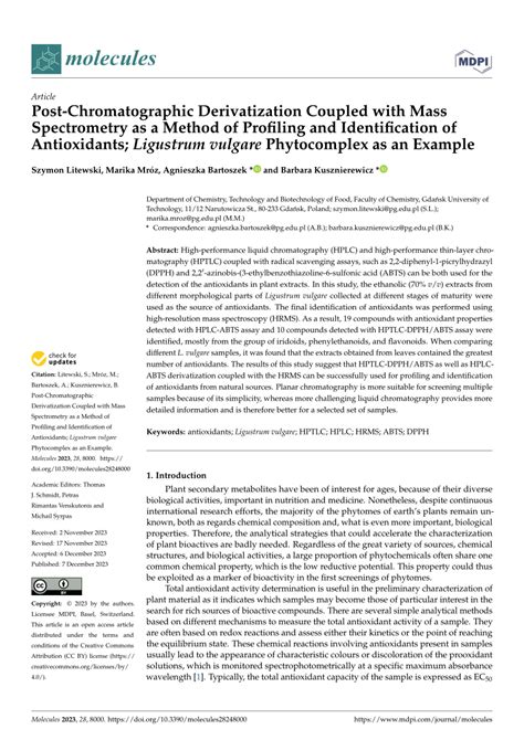 Pdf Post Chromatographic Derivatization Coupled With Mass