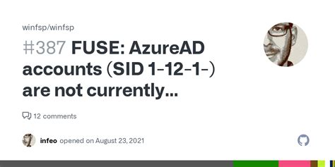 FUSE AzureAD Accounts SID 1 12 1 Are Not Currently Supported