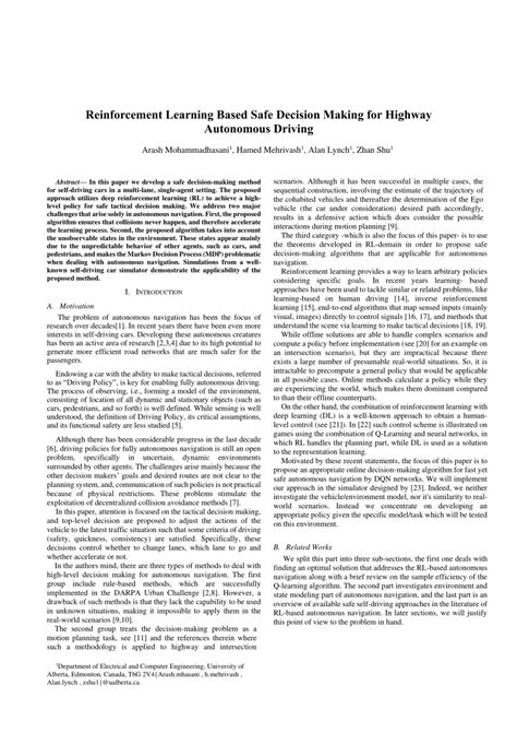 Pdf Reinforcement Learning Based Safe Decision Making For Highway Autonomous Driving