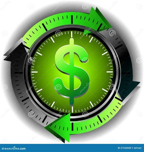 Button Dollar Stock Illustration Illustration Of Hours 27332609