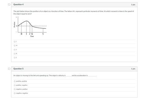 Solved Question 4 1 Pts The Plot Below Shows The Position Of Chegg Com