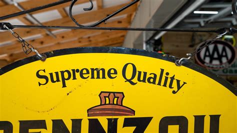Pennzoil Double Sided Tin Hanging Sign At Indy Road Art 2022 As E64
