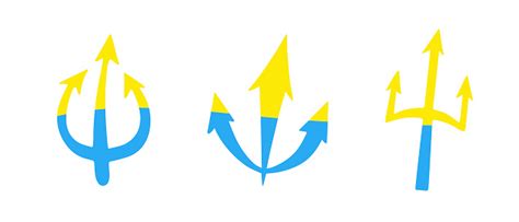 우크라이나 국장 애국적인 인장 국가 상징 간단한 청황색 삼지창 아이콘 우크라이나 민족의 표시 독립 공화국의 상징 0명에 대한 스톡 벡터 아트 및 기타 이미지 Istock
