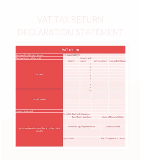Free Vat Templates For Google Sheets And Microsoft Excel Slidesdocs